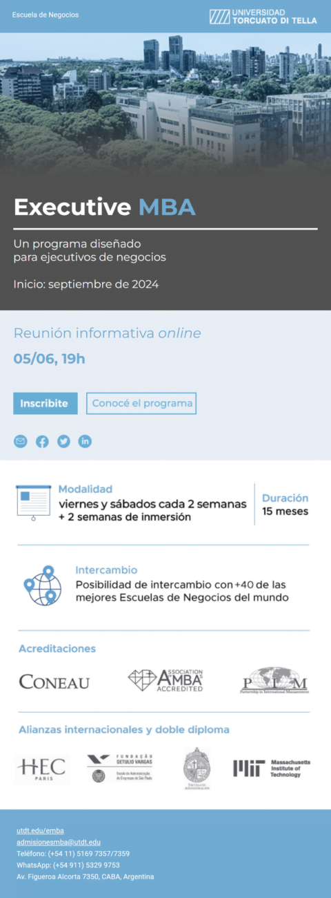 PROGRAMA EXECUTIVE MBA / UNIVERSIDAD TORCUATO DI TELLA | Colegio de ...